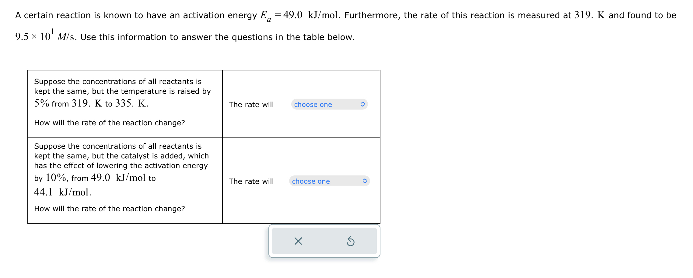 Solved A certain reaction is known to have an activation | Chegg.com