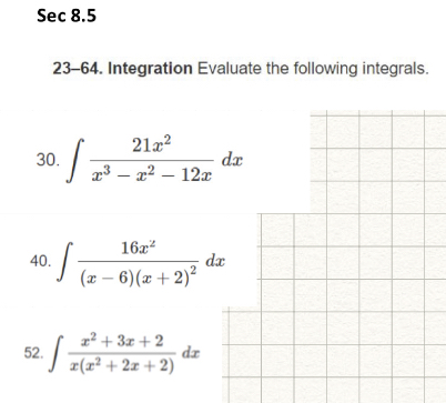 Solved Sec 8.5Questions 30, 40, ﻿and 5223-64. ﻿Integration | Chegg.com