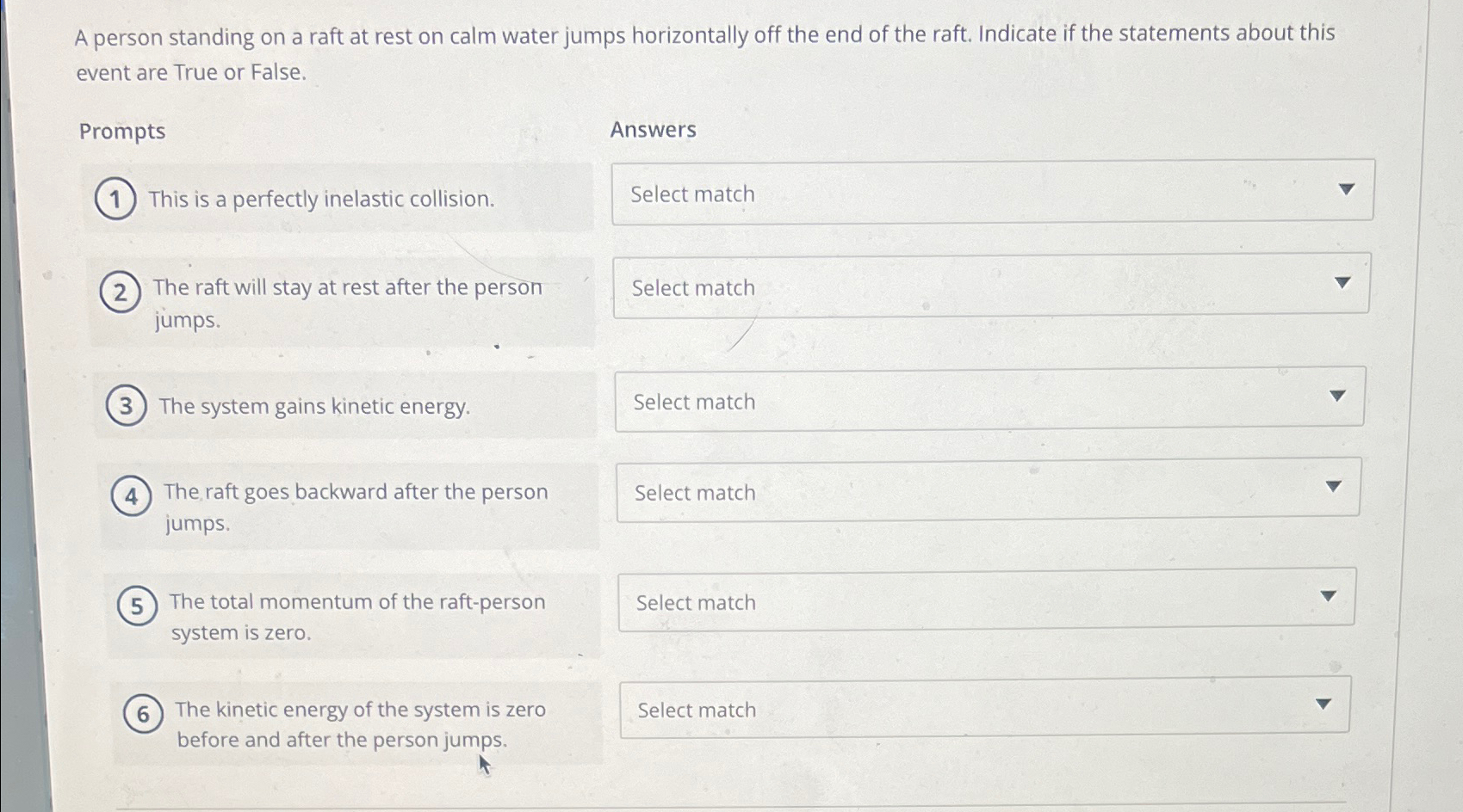 Solved A person standing on a raft at rest on calm water | Chegg.com