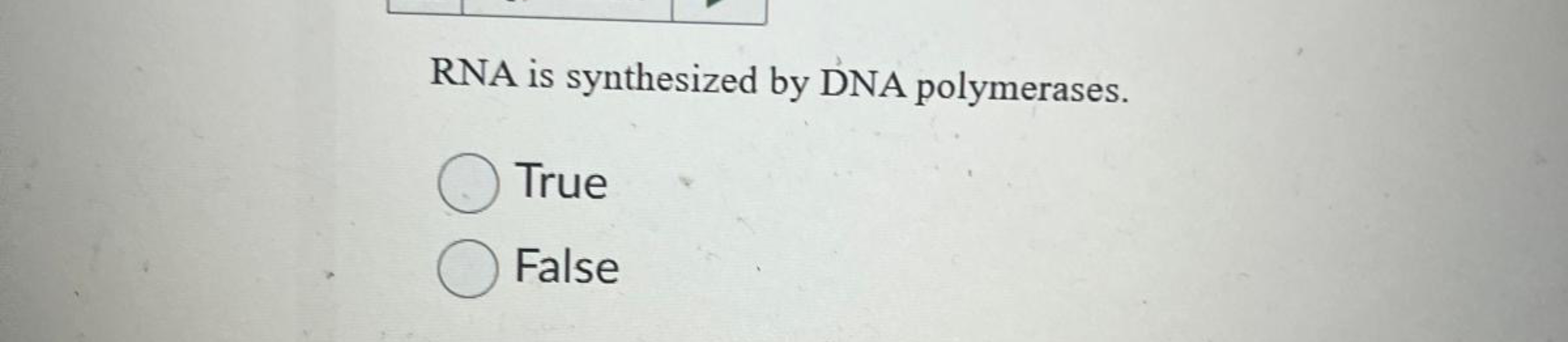 Solved RNA is synthesized by DNA polymerases.TrueFalse | Chegg.com