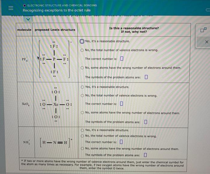 Solved Electronic Structure And Chemical Bonding Recognizing