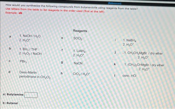 Solved References How would you synthesize the following | Chegg.com