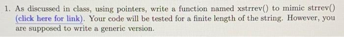Solved 1 As Discussed In Class Using Pointers Write A 
