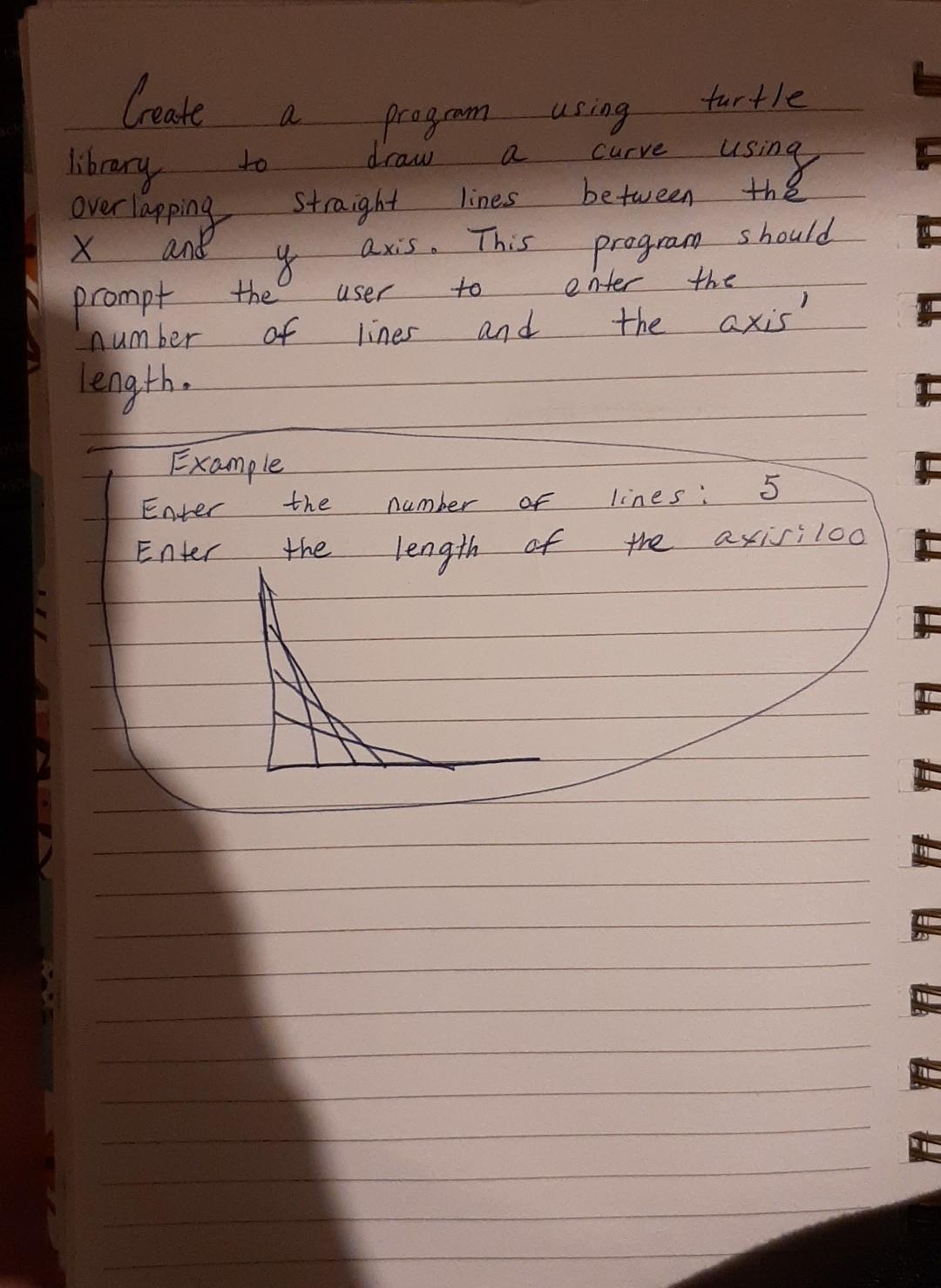 Solved Create a program using turtle library to draw a curve | Chegg.com