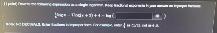 Solved (1 point) Rewrite the following expression as a | Chegg.com
