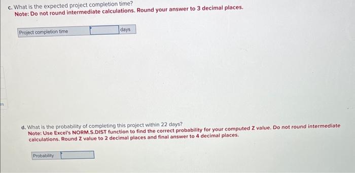 Solved The following represents a project that should be | Chegg.com