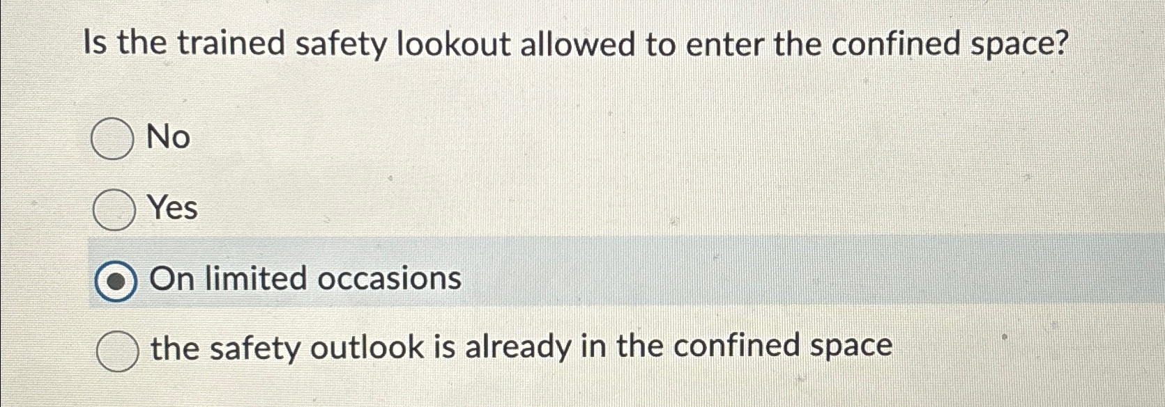 Solved Is the trained safety lookout allowed to enter the | Chegg.com