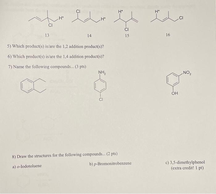 Solved 5.) which product(s) is/are the 1,2 addition | Chegg.com