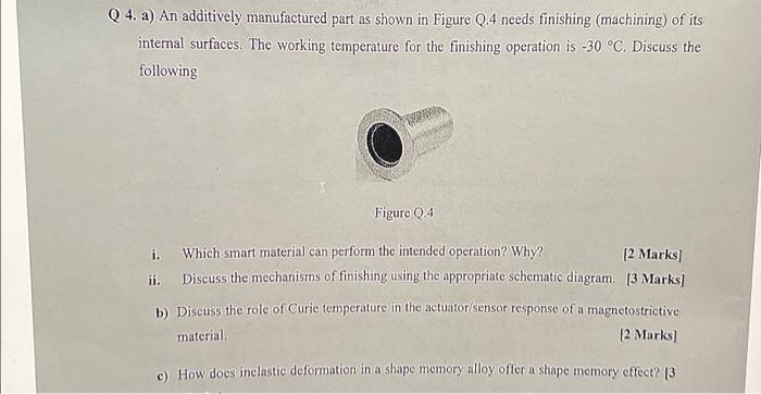Solved Q 4. a) An additively manufactured part as shown in | Chegg.com