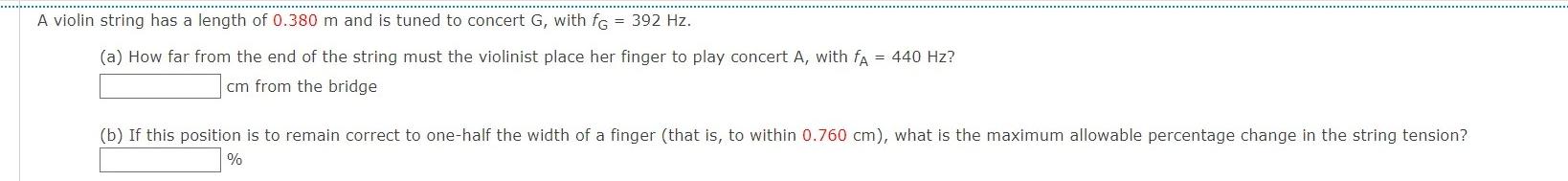 Solved A violin string has a length of 0.380 m and is tuned | Chegg.com