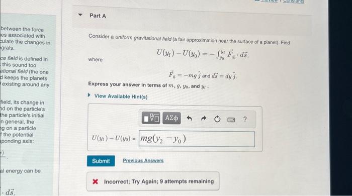 Solved Consider the force exerted by a spring that obeys | Chegg.com