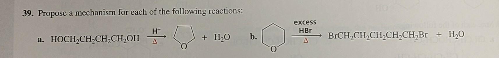 Solved 39. Propose a mechanism for each of the following | Chegg.com