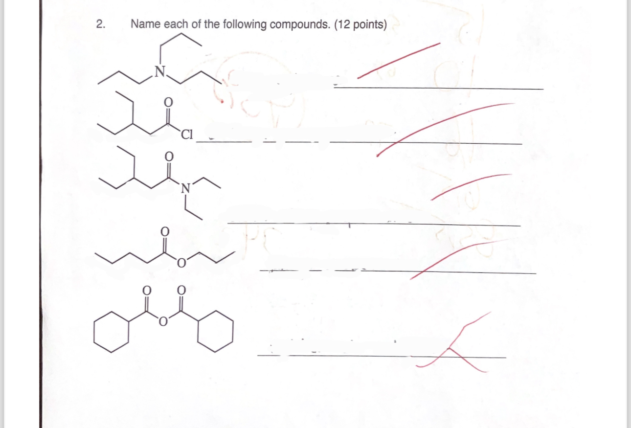 Solved Name each of the following compounds. (12 ﻿points) | Chegg.com