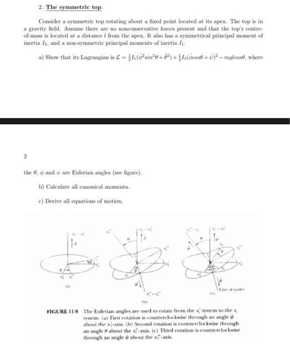 Solved 2. The symmetric top. Consider a symmetric top | Chegg.com