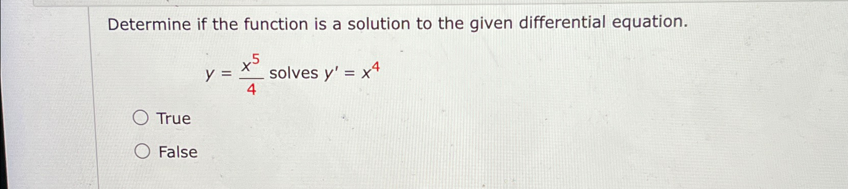 Solved Determine if the function is a solution to the given | Chegg.com