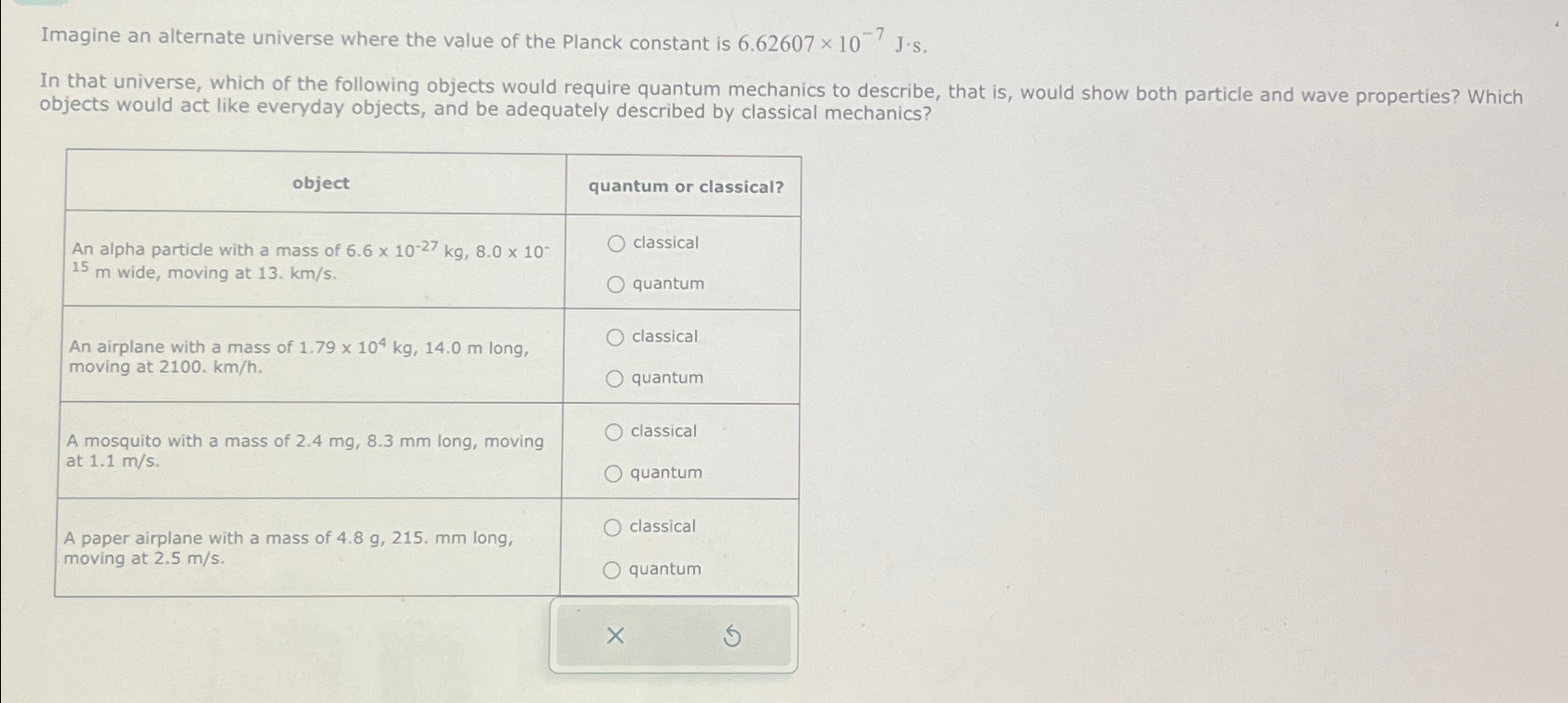 Solved Imagine an alternate universe where the value of the | Chegg.com