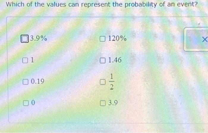Solved Which of the values can represent the probability of | Chegg.com