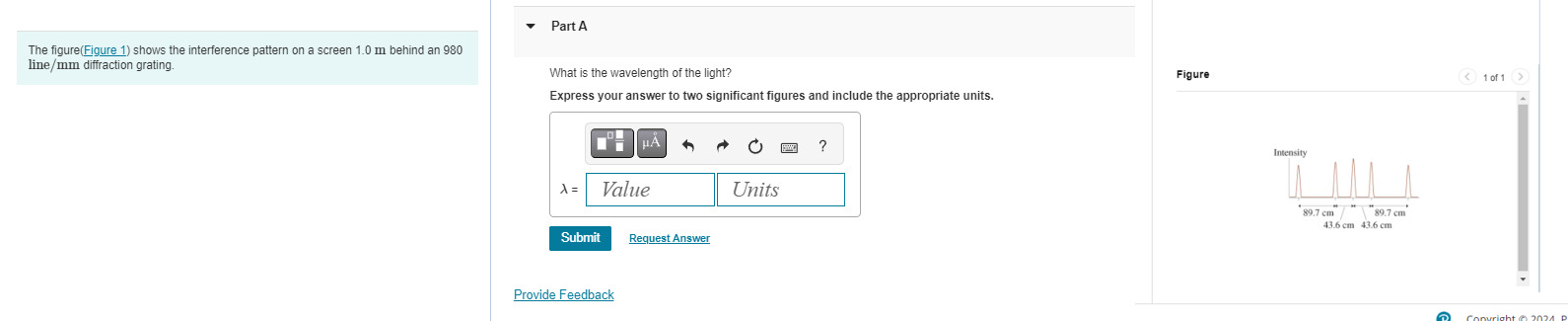 Solved The figure(Figure 1) ﻿shows the interference pattern | Chegg.com