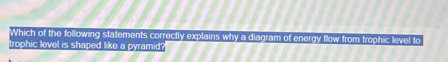 Solved Which of the following statements correctly explains | Chegg.com