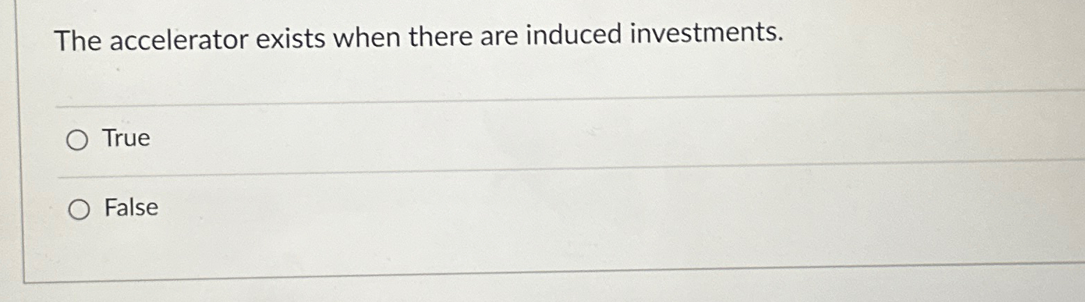 Solved The accelerator exists when there are induced | Chegg.com