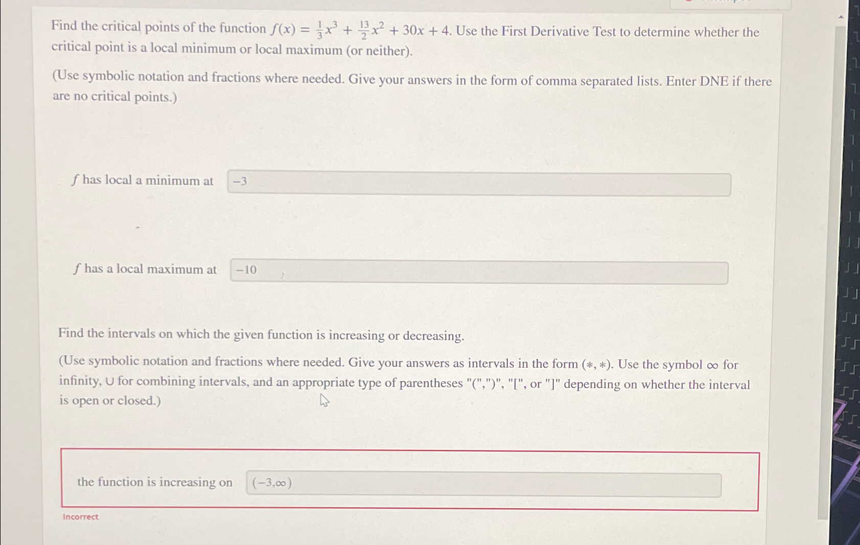 Solved Find the critical points of the function | Chegg.com