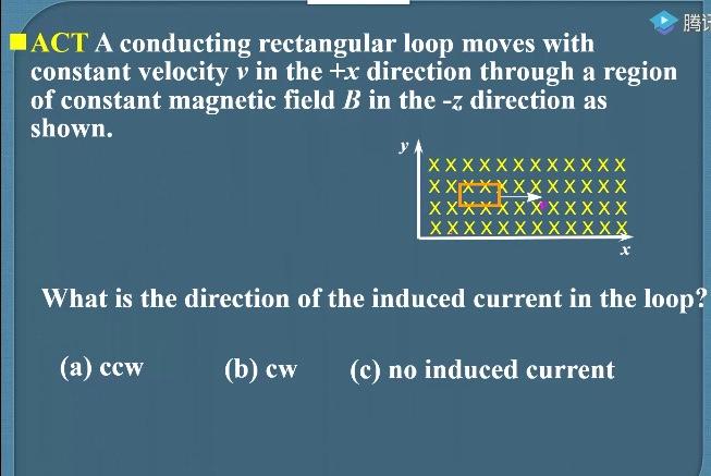 Solved 腾 ACT A conducting rectangular loop moves with | Chegg.com