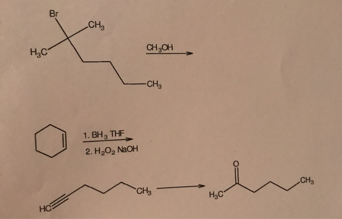 Solved CH2 Br-Br CH3 Н.С H20 CH3 CH2OH H2C1 -CH3 1. BH, | Chegg.com