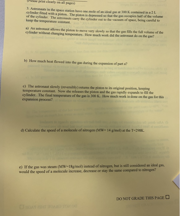 Solved rease print clearly on all pages) 3. Astronauts in | Chegg.com