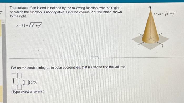 Solved The surface of an island is defined by the following | Chegg.com
