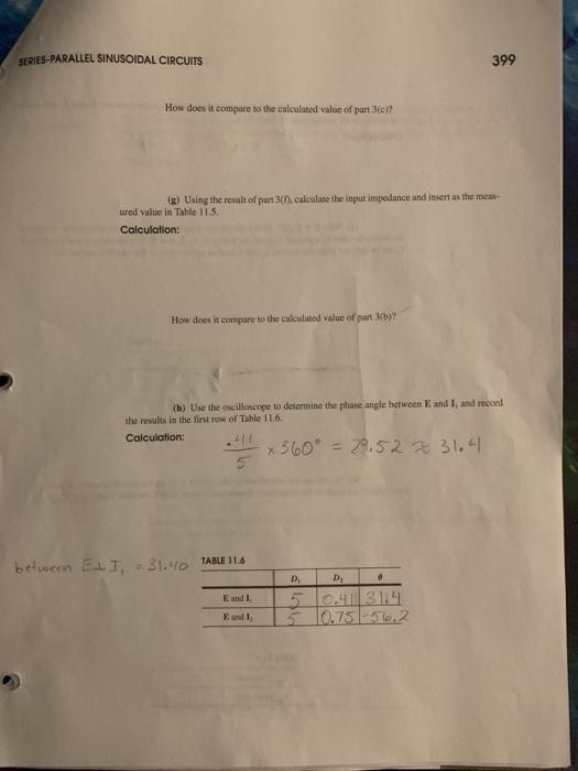 Solved Part 3 R-L-C Series-Parallel Network (a) Construct | Chegg.com