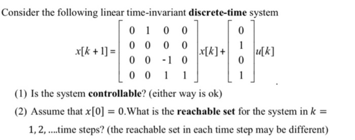 Solved Consider the following linear time-invariant | Chegg.com