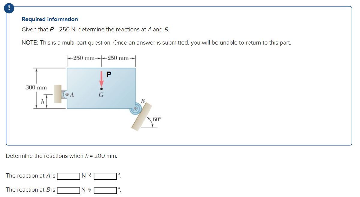 Solved Required informationGiven that P=250N, ﻿determine the | Chegg.com