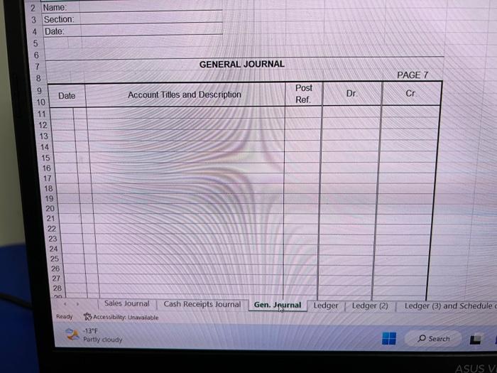 Comprehensive problem: P6-2C. (In the Excel templates | Chegg.com
