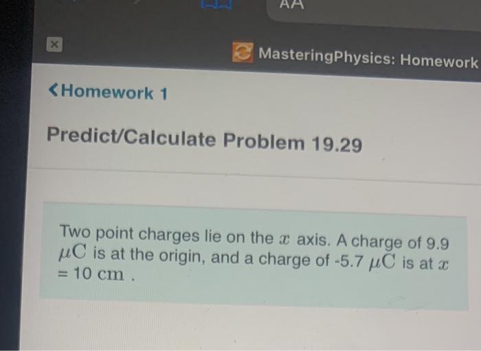 Solved X MasteringPhysics: Homework | Chegg.com