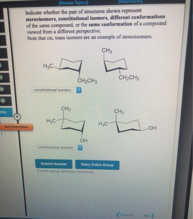 Solved [Review Topics) (References Indicate whether the pair | Chegg.com
