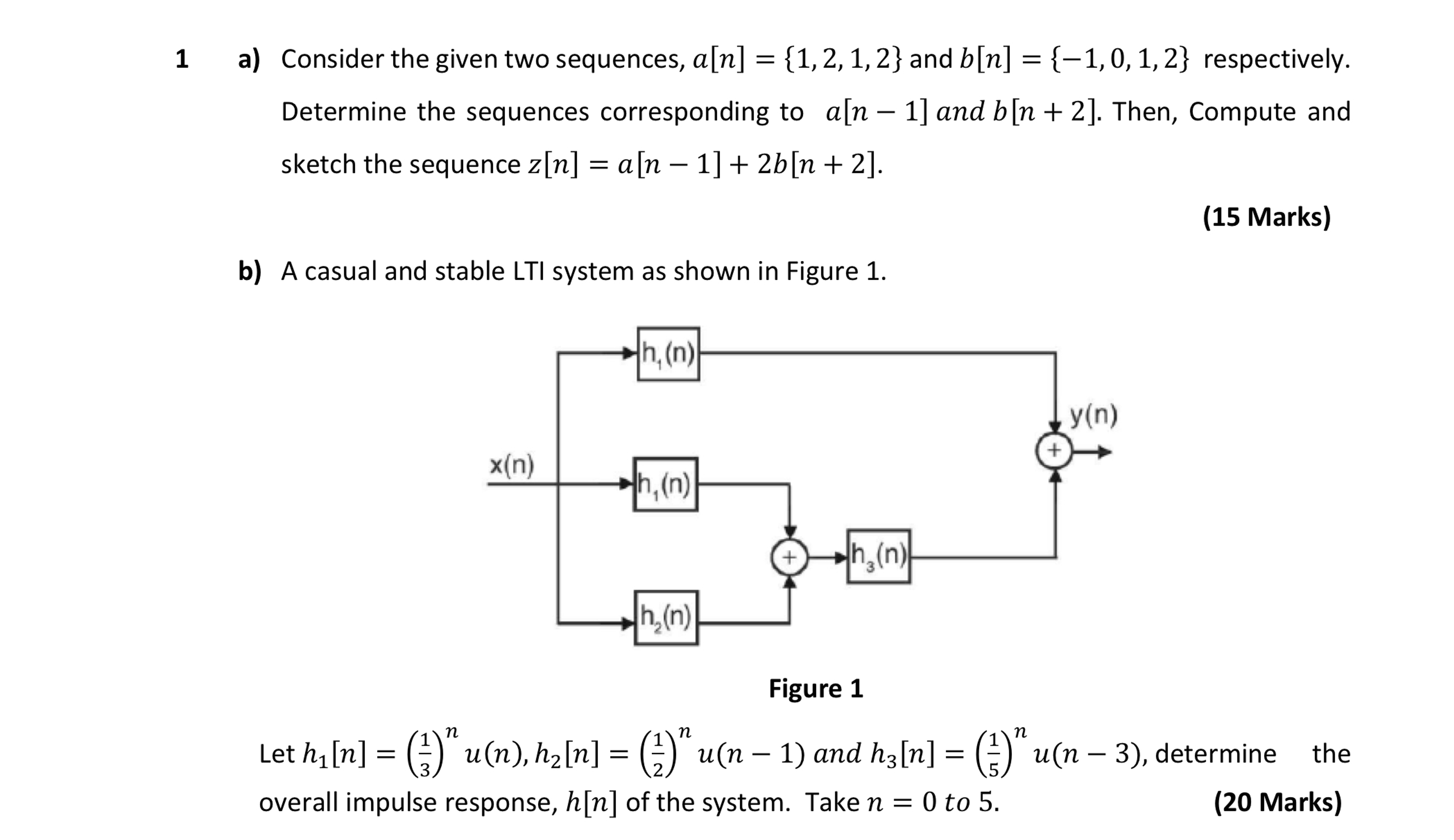 Solved question 1: a) ﻿Consider the given two sequences, | Chegg.com