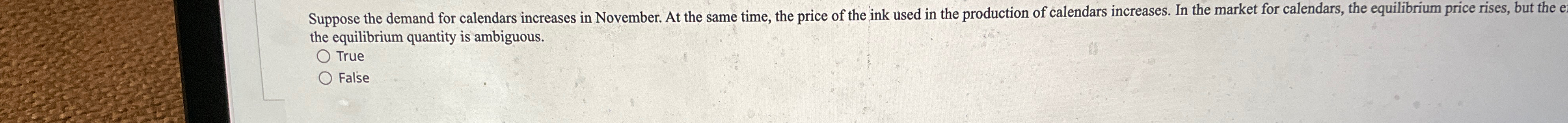 Solved Suppose the demand for calendars increases in | Chegg.com