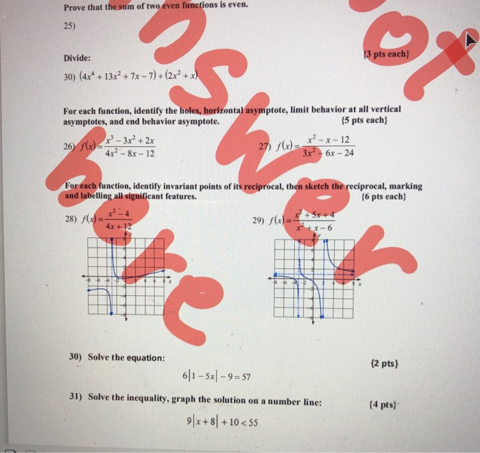 Solved Prove that the sum of two even functions is even. 25) | Chegg.com