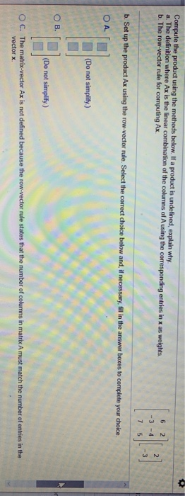 Solved Compute the product using the methods below. If a | Chegg.com