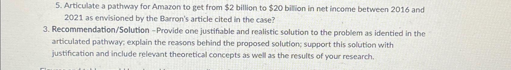 Solved Articulate a pathway for Amazon to get from $2 | Chegg.com