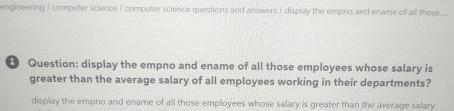 Solved (3) ﻿Question: display the empno and ename of all | Chegg.com
