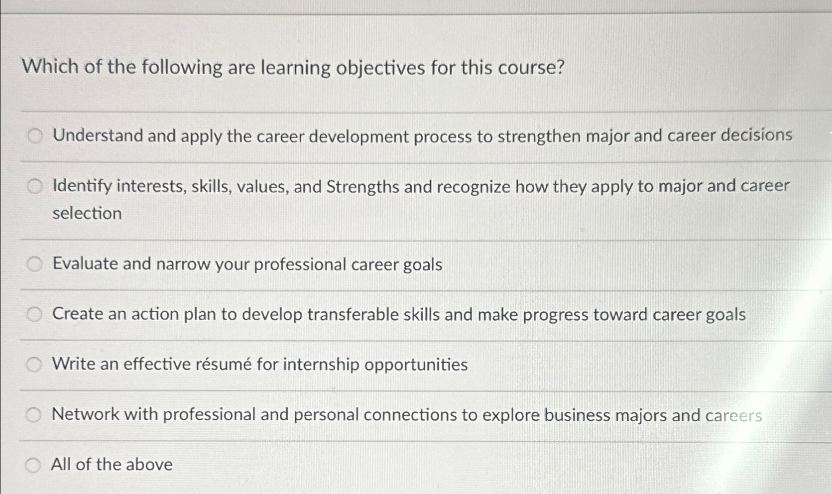 Solved Which of the following are learning objectives for | Chegg.com