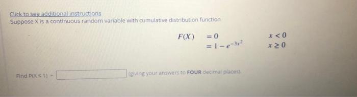 Solved Click to see additional instructions Suppose X is a | Chegg.com