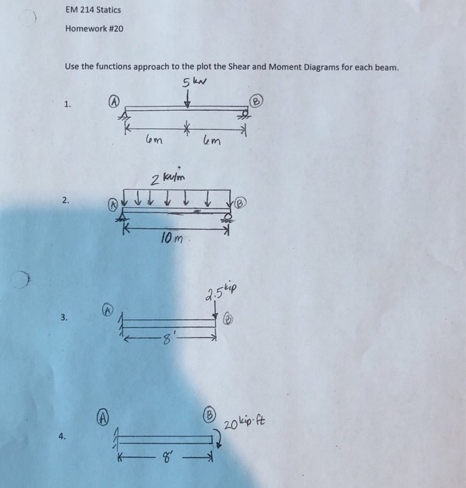 Solved EM 214 Statics Homework #20 Use the functions | Chegg.com