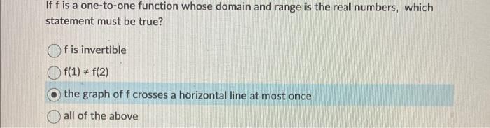 Solved If f is a one-to-one function whose domain and range | Chegg.com