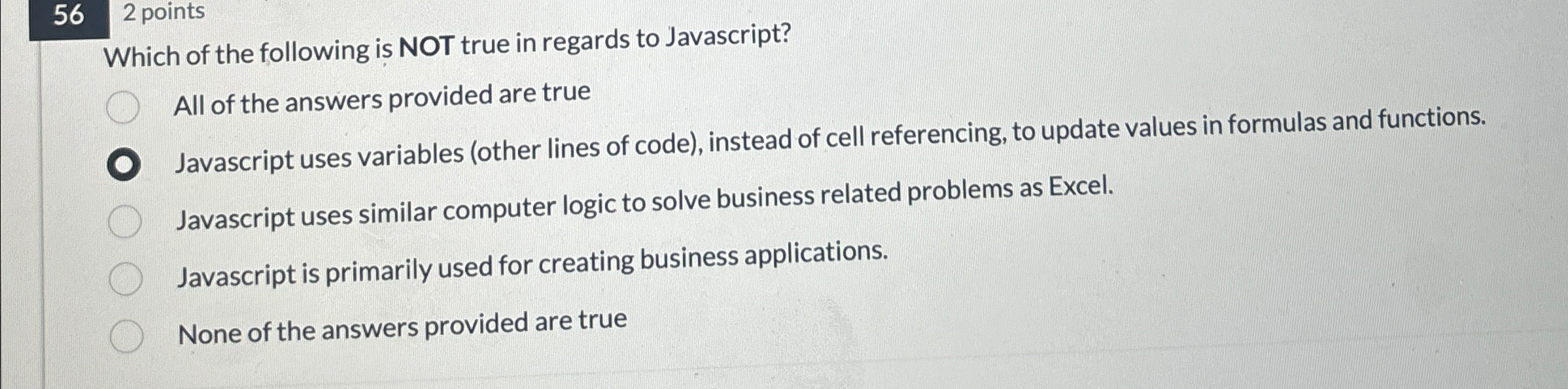 Solved 562 ﻿pointsWhich of the following is NOT true in | Chegg.com