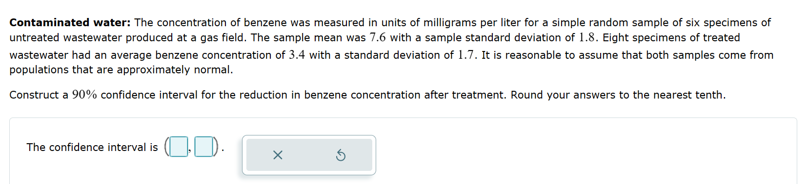 Contaminated water: The concentration of benzene was | Chegg.com