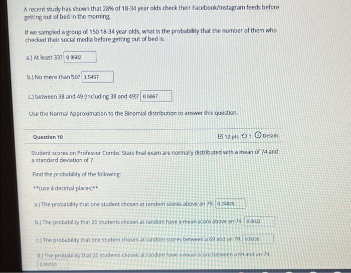 Solved A recent study has shown that 28% of 18-34 year olds | Chegg.com