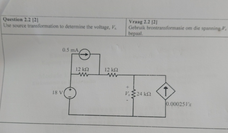 Solved Question 2.2|2|Use source transformation to determine | Chegg.com Solved Question 2.2|2|Use source transformation to determine | Chegg.com