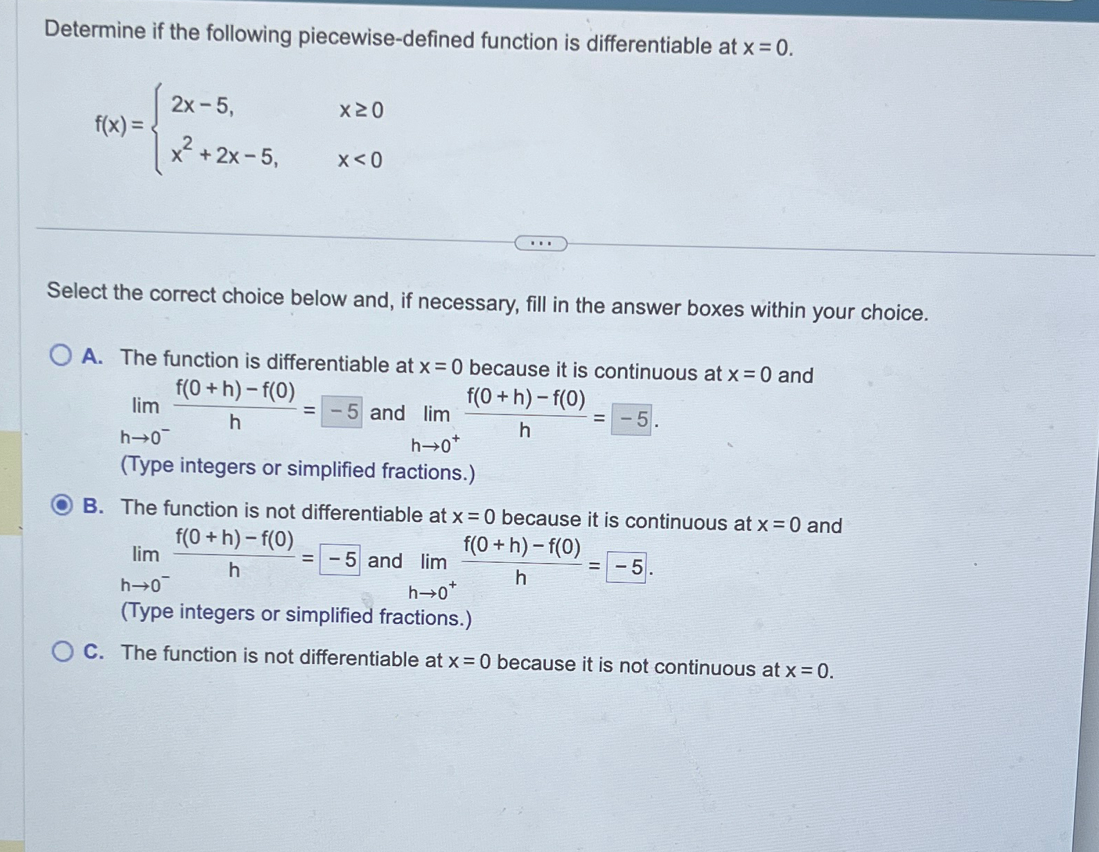 Solved Determine if the following piecewise-defined function | Chegg.com